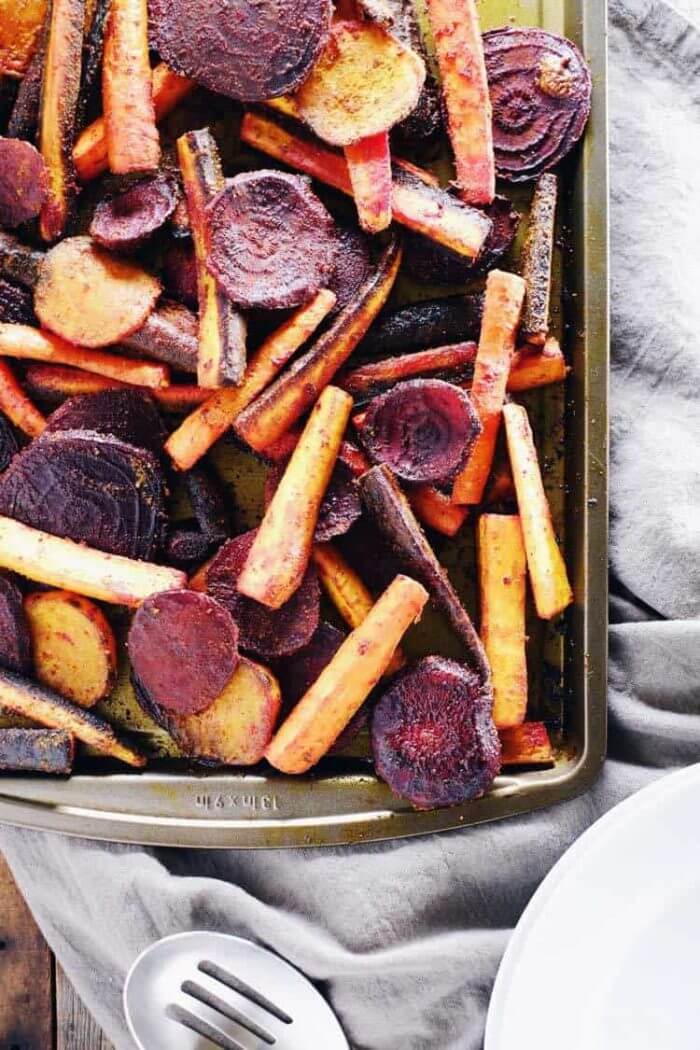 Turmeric Maple Roasted Beets and Carrots - Real Simple Good
