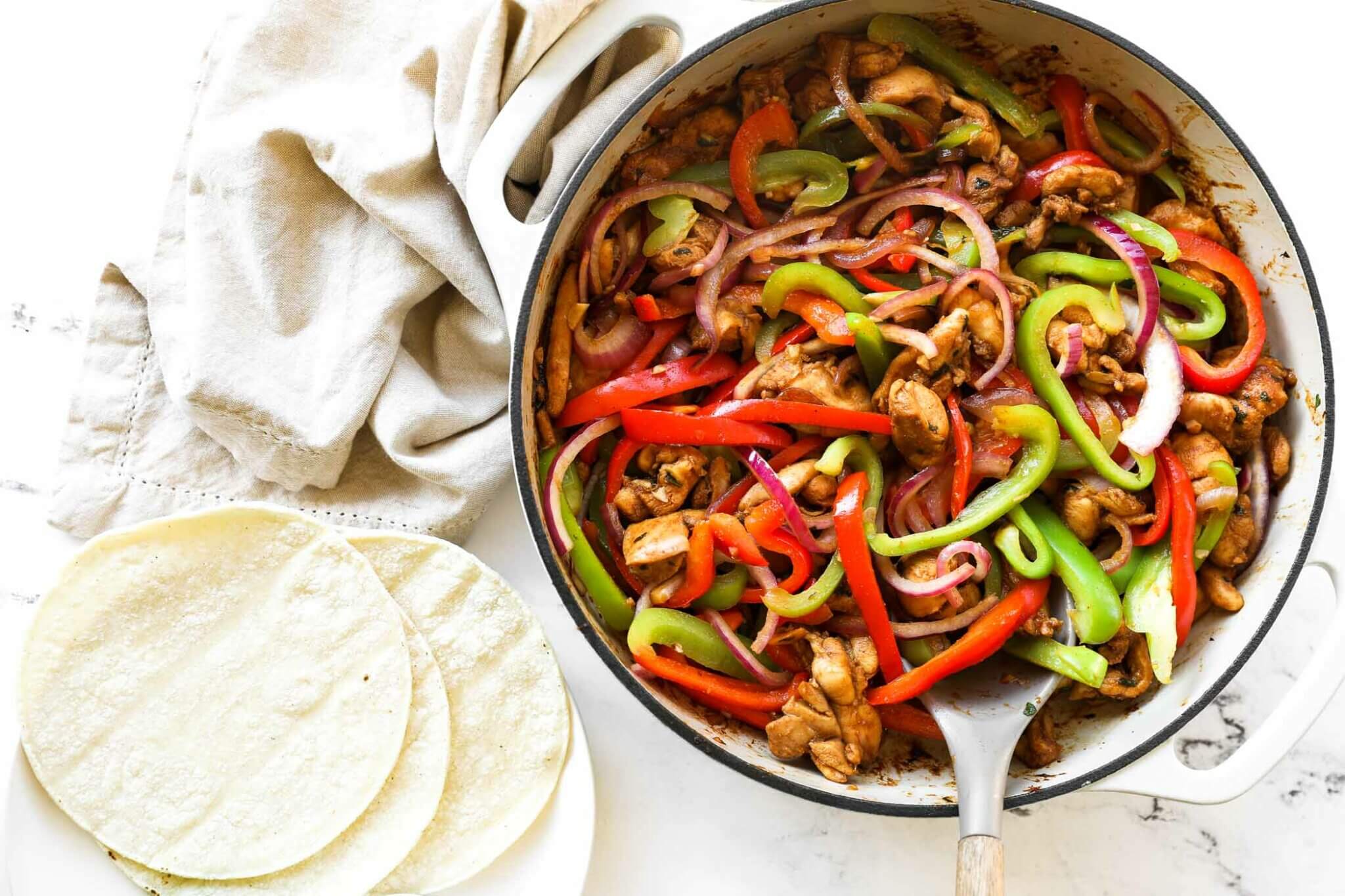 Sizzling Skillet Chicken Fajita Tacos - Real Simple Good